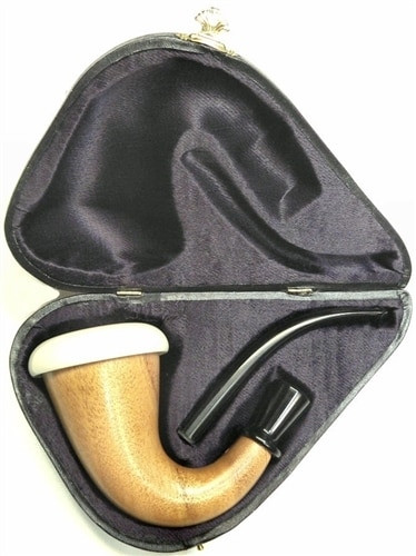 Large Mahogany Calabash Pipe with Smooth Meerschaum Bowl | Royal ...