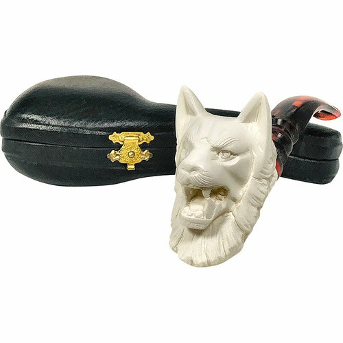 Wolf with Designer Stem Meerschaum Pipe | Royal Meerschaum Pipes