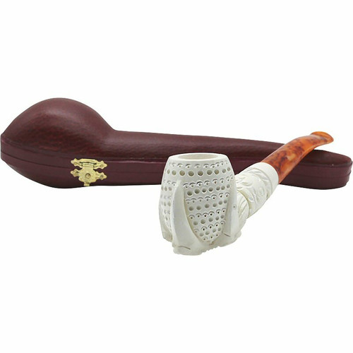 Lattice Claw Slightly Bent Knurl Meerschaum Pipe | Royal Meerschaum Pipes