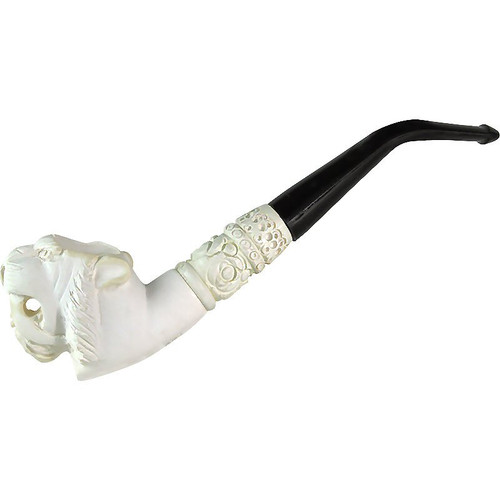 Saber Tooth Tiger Full Bent Knurl Meerschaum Pipe | Royal Meerschaum Pipes