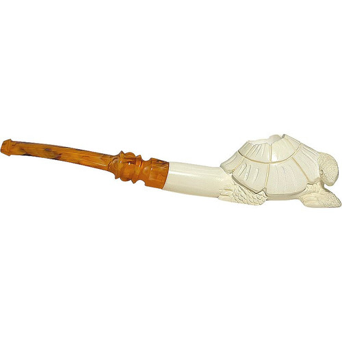 Turtle Straight Stem Meerschaum Pipe | Royal Meerschaum Pipes