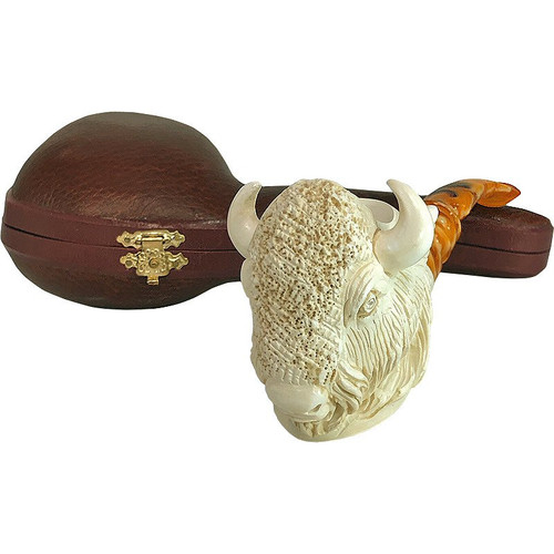 Special Buffalo with Lattice Shank Meerschaum Pipe | Royal Meerschaum Pipes