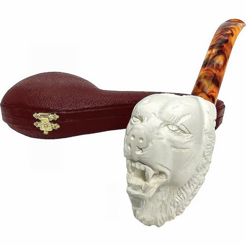 Deluxe Wolf Tiger Stem Meerschaum Pipe | Royal Meerschaum Pipes