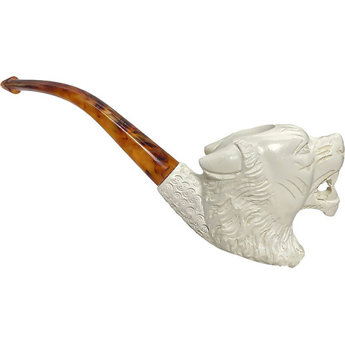 Deluxe Wolf Tiger Stem Meerschaum Pipe | Royal Meerschaum Pipes