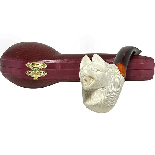 Wolf with Long Mane Meerschaum Pipe | Royal Meerschaum Pipes