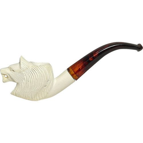 Wolf with Long Mane Meerschaum Pipe | Royal Meerschaum Pipes