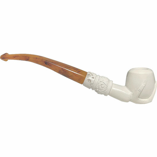 Hand Holding Smooth Bowl Knurl Meerschaum Pipe | Royal Meerschaum Pipes