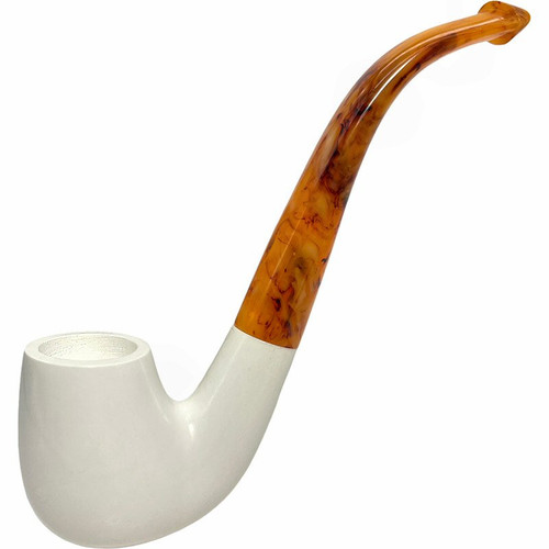 Smooth Oom Paul Style Bent Stem Meerschaum Pipe | Royal Meerschaum Pipes