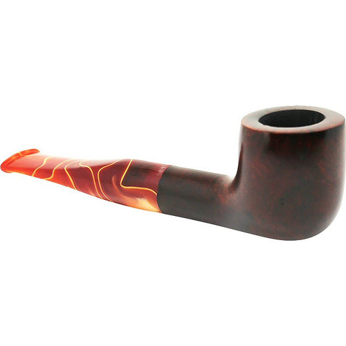 Brown Pot Acrylic Straight Stem Italian Briar Pipe | Royal Meerschaum Pipes