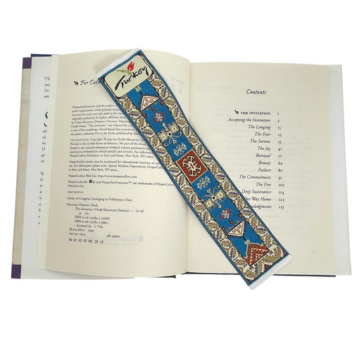 Turkish Woven Bookmark - Turquoise Ivory Red | Royal Meerschaum Pipes