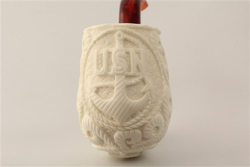 Special Hand Carved USN US Navy Emblem Meerschaum Pipe - Buy Meerschaum ...