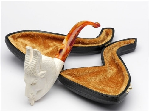 Meerschaum Pipes - Hand Carved Mythical Goat Meerschaum Pipe - Buy ...