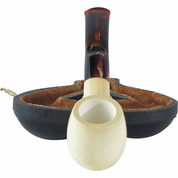 Smooth Polished Saddle Stem Meerschaum Pipe | Royal Meerschaum Pipes