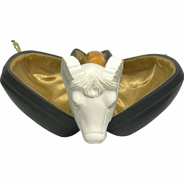 Special Goat with Designer Stem Meerschaum Pipe | Royal Meerschaum Pipes