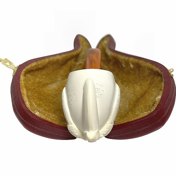 Claw Holding Smooth Bowl Knurl Meerschaum Pipe | Royal Meerschaum Pipes