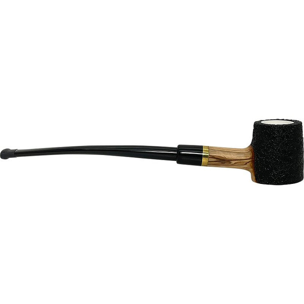 Poker Rusticated Meerschaum Lined Olive Wood Churchwarden Pipe | Royal ...
