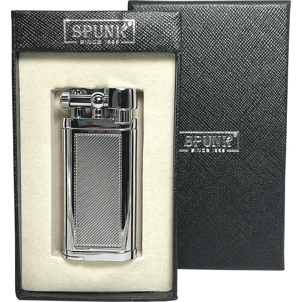 Spunk Butane Pipe Lighter with Pipe Tool - Silver | Royal Meerschaum Pipes