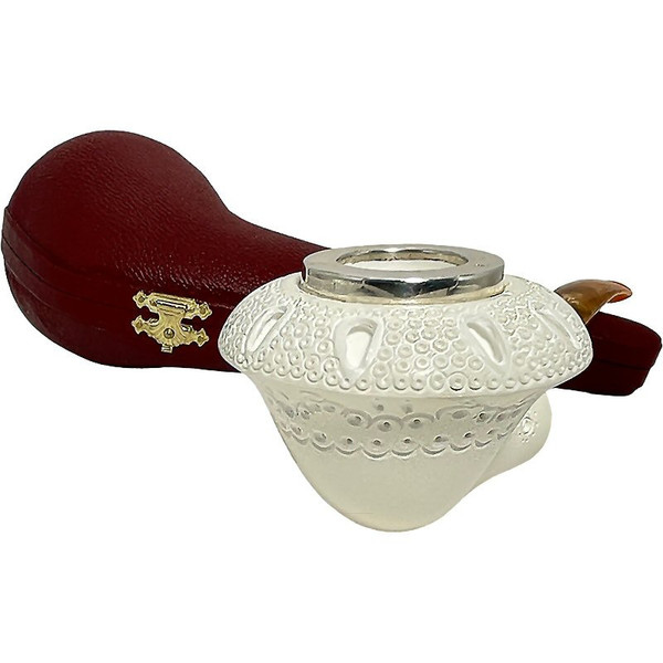 Special Sterling Silver Rim Calabash Meerschaum Pipe | Royal Meerschaum ...