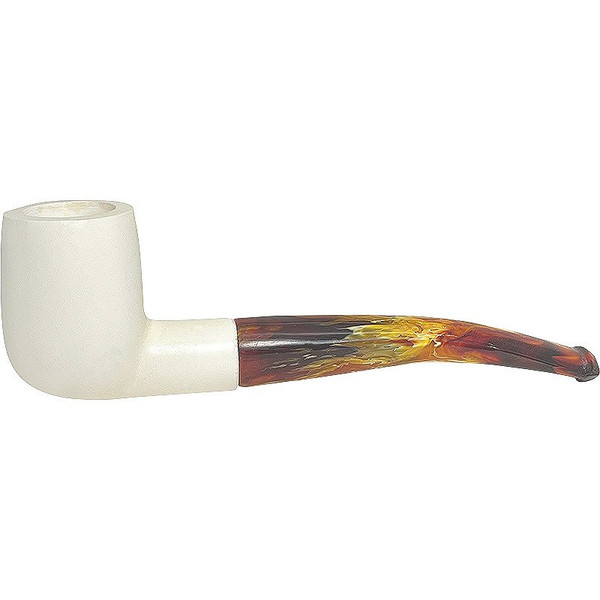 Smooth Tall Pot Bent Stem Meerschaum Pipe | Royal Meerschaum Pipes