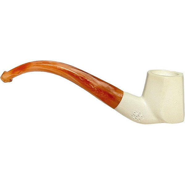 Smooth Apple Slightly Bent Meerschaum Pipe | Royal Meerschaum Pipes
