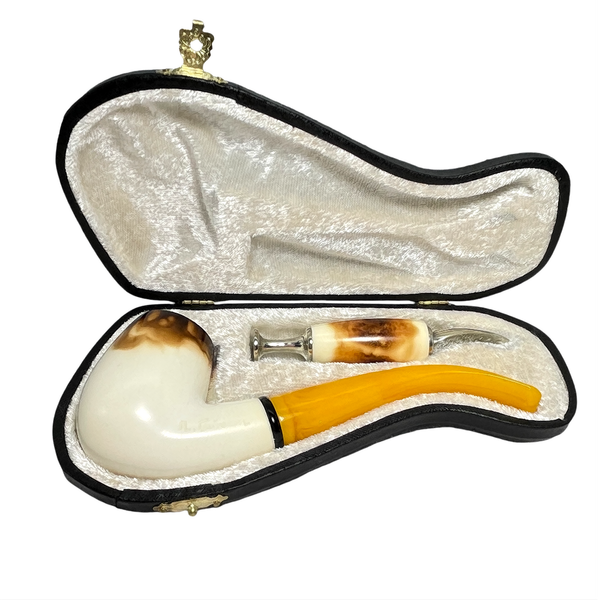 Deluxe Calcined Govem Black Band Meerschaum Pipe Set | Royal Meerschaum ...