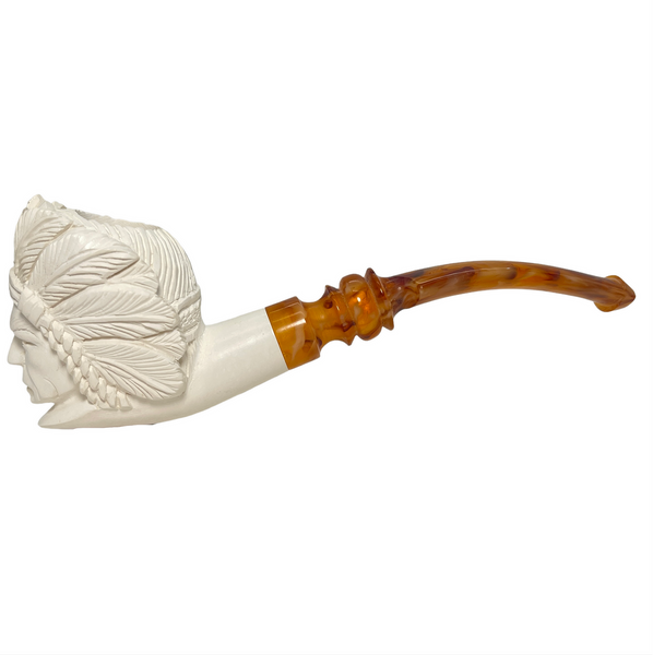 Native American Chief Designer Stem Meerschaum Pipe | Royal Meerschaum ...