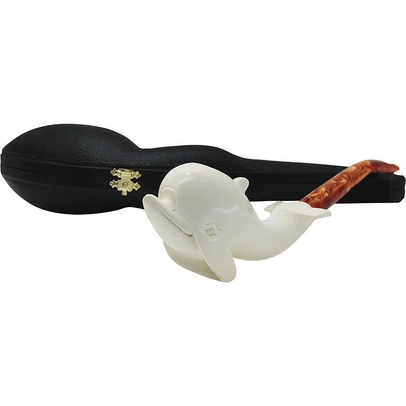 Deluxe Dolphin 100% Solid Block Meerschaum Pipe | Royal Meerschaum Pipes