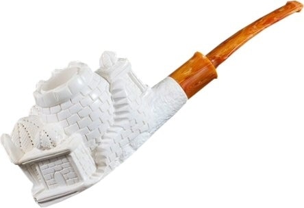 Meerschaum Pipes - Hand Carved Medieval Castle Meerschaum Pipe - Buy ...