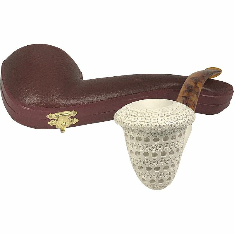 Calabash Style Lattice Design Turkish Block Meerschaum Pipe Art ...