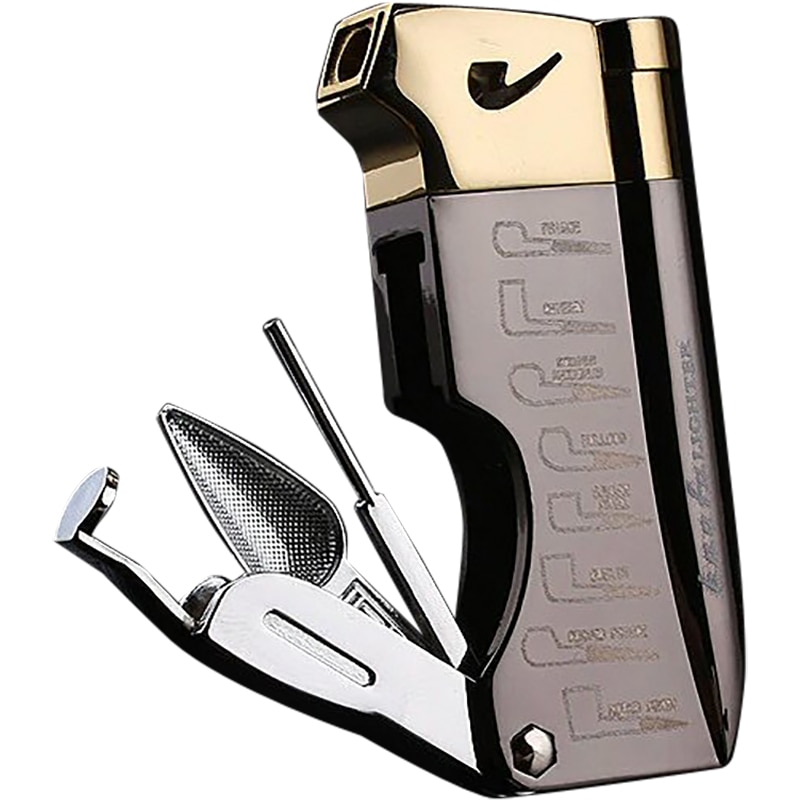 Butane Pipe Lighter with Tools - Gun Metal | Royal Meerschaum Pipes