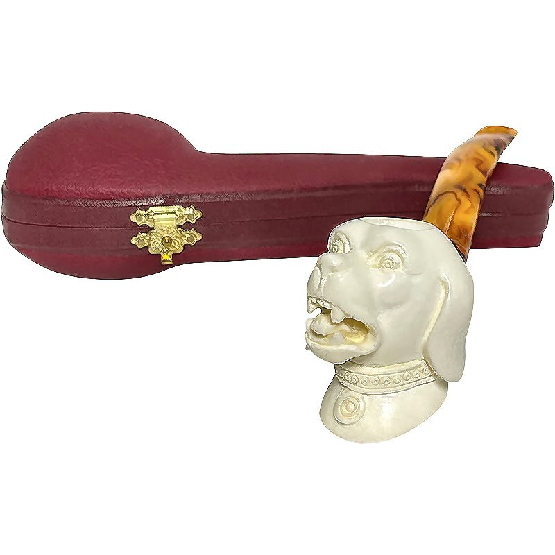 Barking Dog with Collar Meerschaum Pipe | Royal Meerschaum Pipes