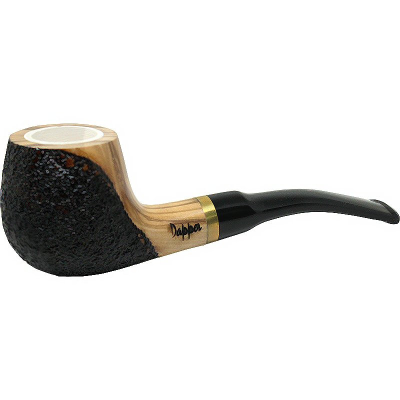 Rusticated Brass Band Meerschaum Lined Olive Wood Pipe | Royal ...