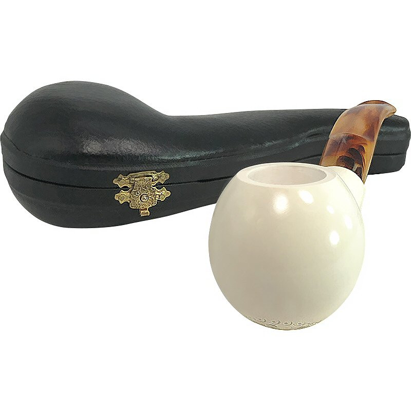 Special Smooth Apple Flared Shank Meerschaum Pipe | Royal Meerschaum Pipes