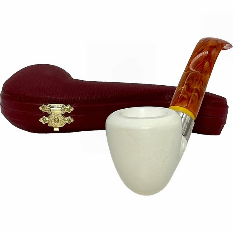 Silver Band Smooth Meerschaum Pipe | Royal Meerschaum Pipes