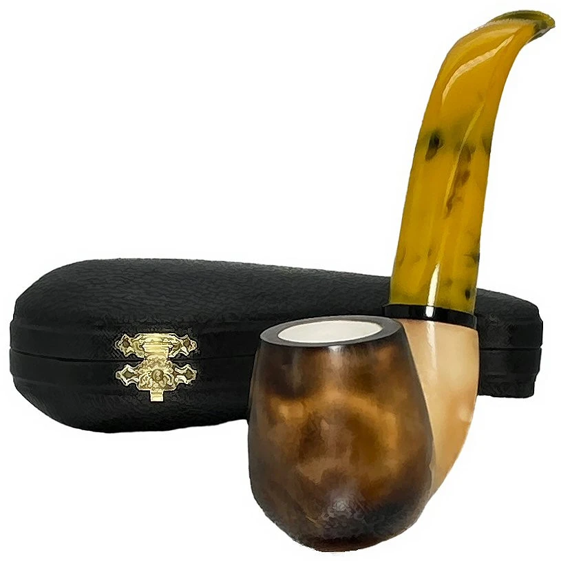 Deluxe Calcined Lee Van Cleef Meerschaum Pipe Set | Royal Meerschaum Pipes