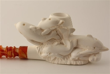 Special Hand Carved Dolphins Meerschaum Pipe - Buy Meerschaum Pipes on ...