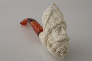 Deluxe Hand Carved Zeus 100% Solid Block Meerschaum Pipe | Deluxe Pipes ...