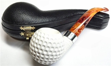Deluxe Hand Carved Golf Ball with Silver Trim Ring 100% Block ...