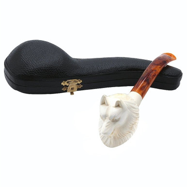 Hand Carved Wolf 100% Solid Block Meerschaum Pipe | Animal Meerschaum ...