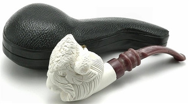 Meerschaum Pipes - Hand Carved Buffalo with Designer Stem Meerschaum ...