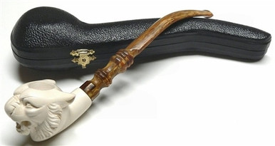 Meerschaum Pipes - Hand Carved Snow Leopard Meerschaum Pipe - Buy ...