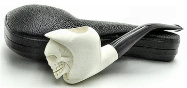 Meerschaum Pipes - Hand Carved Smooth Grim Reaper Meerschaum Pipe - Buy ...