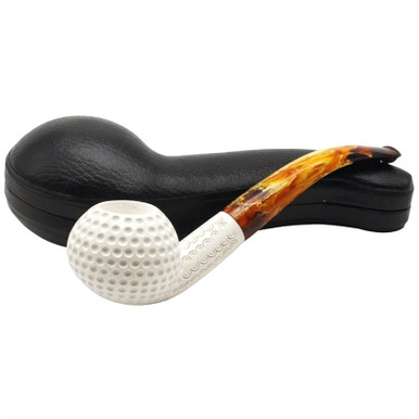 Hand Carved Golf Ball 100% Solid Block Meerschaum Pipe | Classic ...