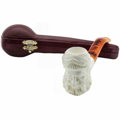 Hand Carved Zeus Tiger Stem 100% Solid Block Meerschaum Pipe | People ...