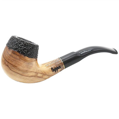 Dapper Rustic Top Olive Wood Pipe with Brass Trim Ring | Briar Pipes ...