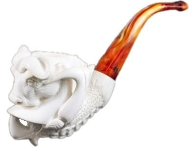 Meerschaum Pipes - Hand Carved Buffalo Head in Claw Meerschaum Pipe ...