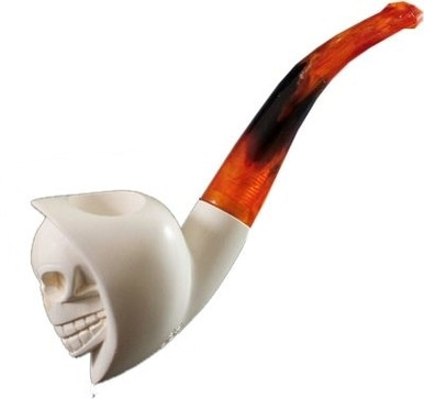 Meerschaum Pipes - Medium Hand Carved Grim Reaper Meerschaum Pipe - Buy ...