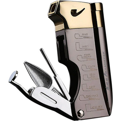 Butane Pipe Lighter with Tools - Gun Metal | Royal Meerschaum Pipes