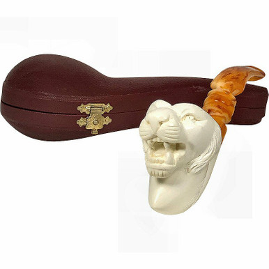 Tiger with Designer Stem Meerschaum Pipe | Royal Meerschaum Pipes