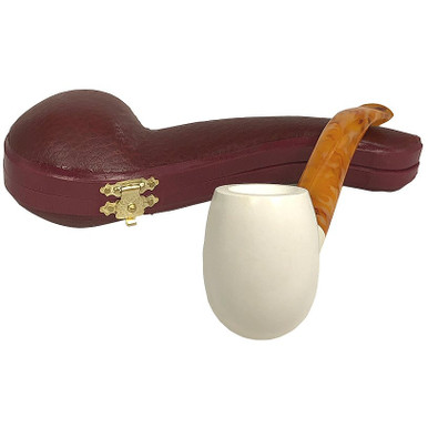Billiard Smooth Tiger Stem Meerschaum Pipe | Royal Meerschaum Pipes